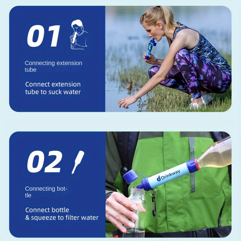 Outdoor Camping Portable Direct Drinking Filter Wild Survival Straw ...