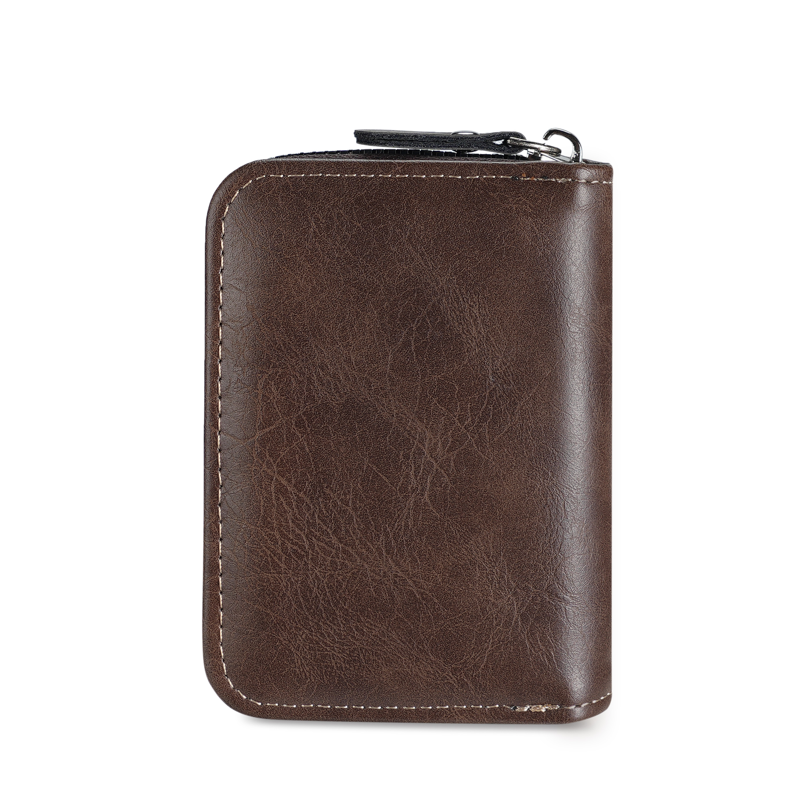 Mens Business Pu Leather Zipper Wallet Rfid Blocking Credit Card Holder ...