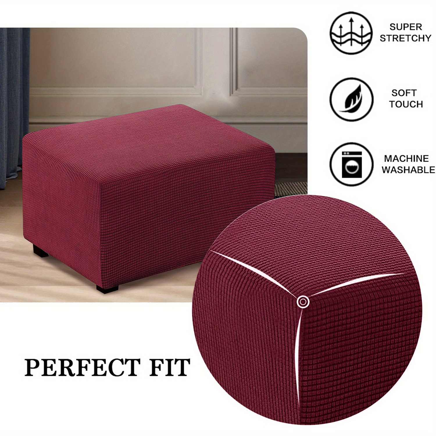Rectangular Elastic Stool Slipcover Thickened inclusive - Temu