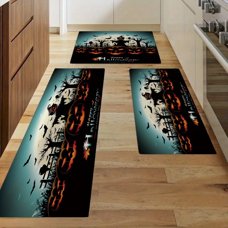 halloween kitchen rugs black pumpkin absorbent non slip - Temu Australia