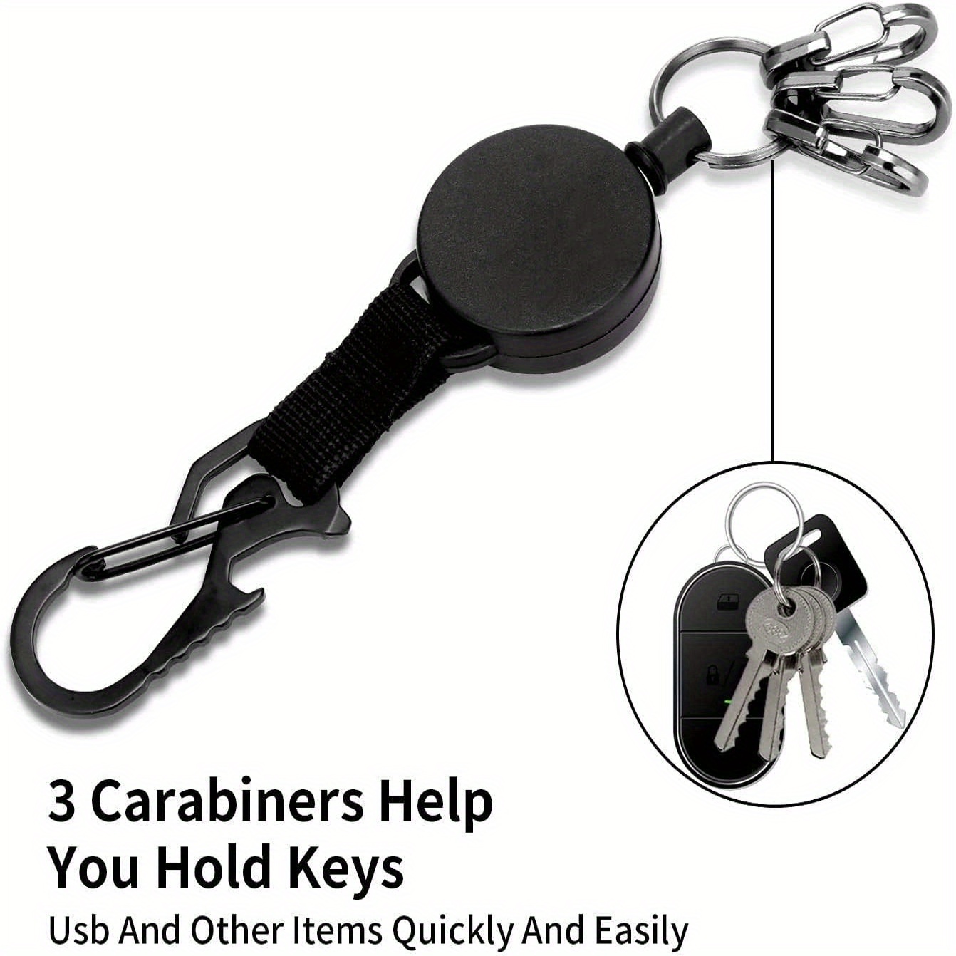 Retractable Keychain Heavy Duty Retractable Key Holder Key - Temu
