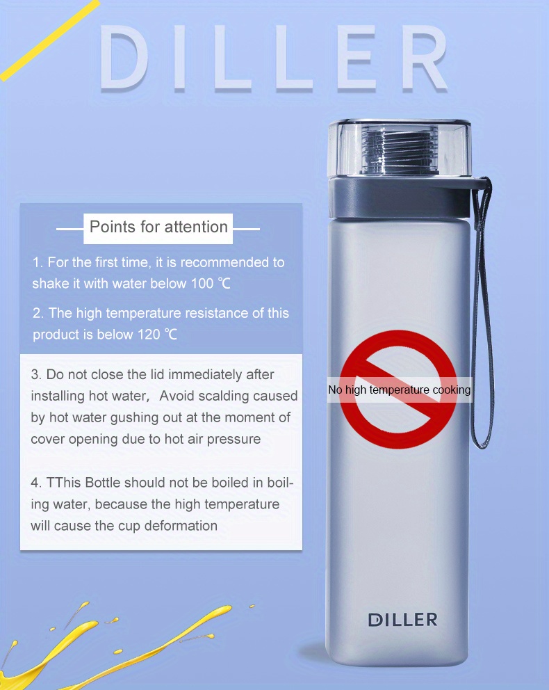 550ml 700ml Leakproof Hand Held Cup Portable Fashion Simple Square