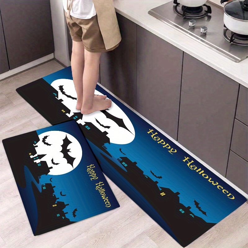 halloween kitchen rugs black absorbent non slip cushioned - Temu ...