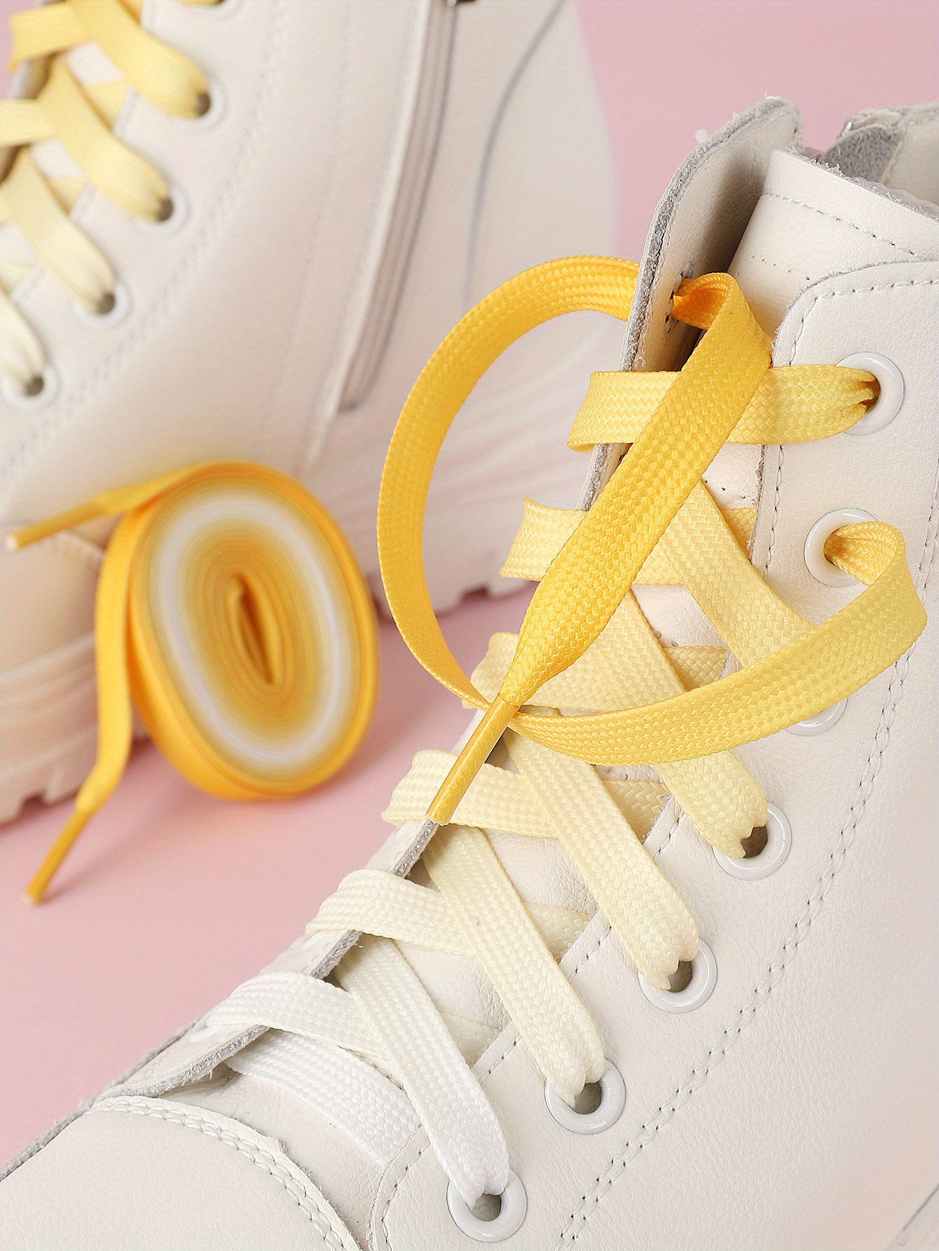 Yellow Gradient Shoelaces Gradient Shoelaces Flat Canvas - Temu Ireland