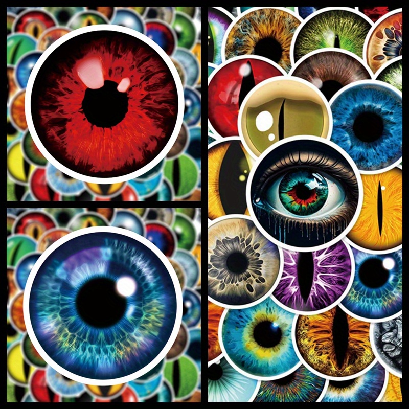 Creative Eyeball Series Stickers Suitable Motorcycle Laptop - Temu