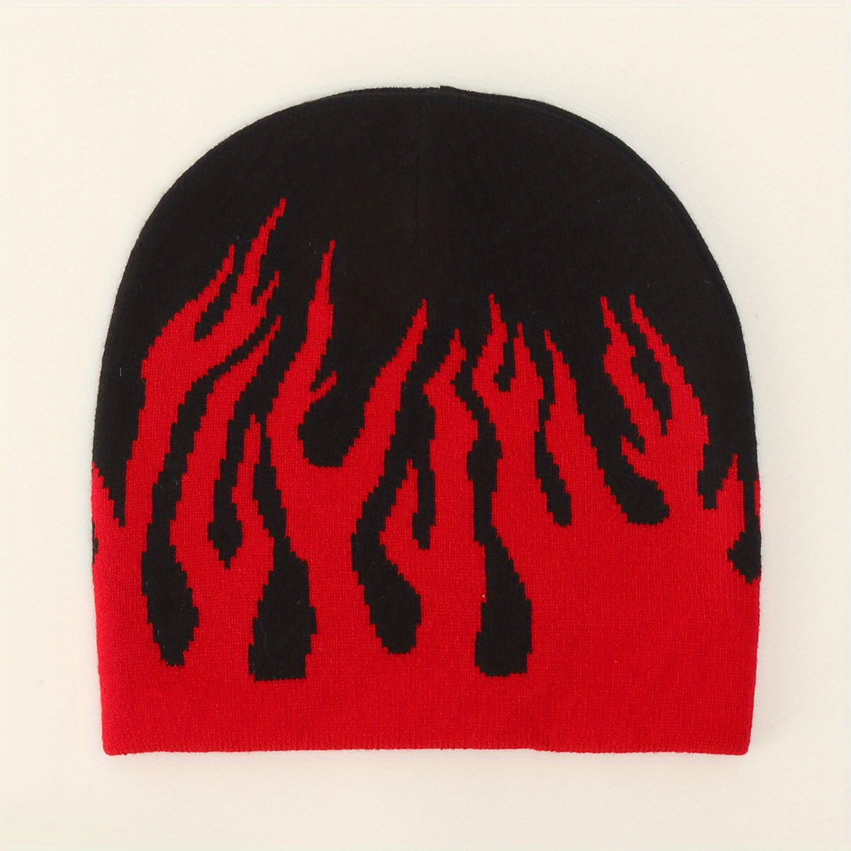 Hip Hop Flame Jacquard Y2k Beanie Stylish Candy Color Skull - Temu ...