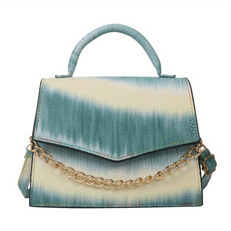 Fashion Colorblock Square Shoulder Bag Trendy Niche Flap - Temu United ...