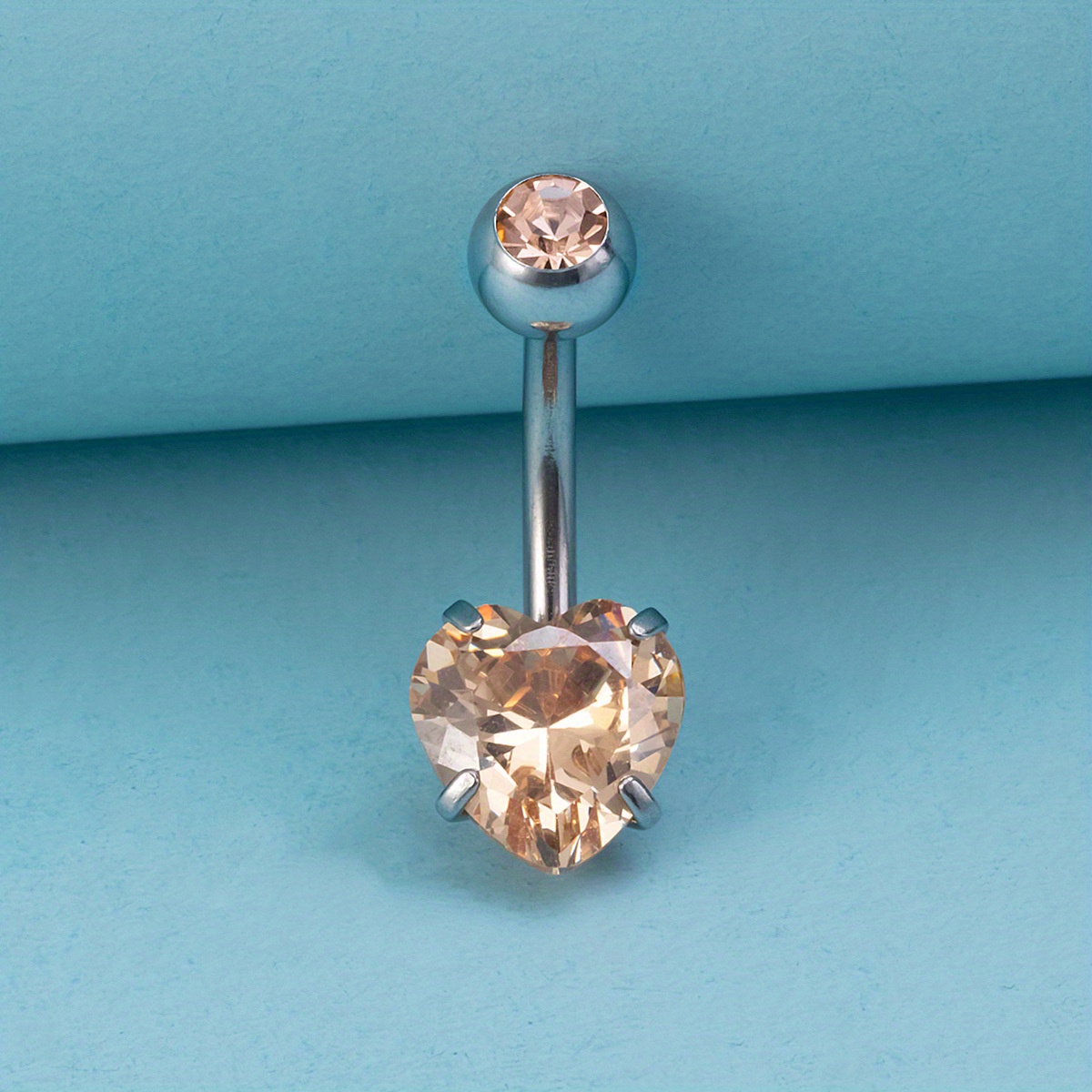 Zircon Belly Button Rings Navel Piercing Heart Round Square - Temu ...