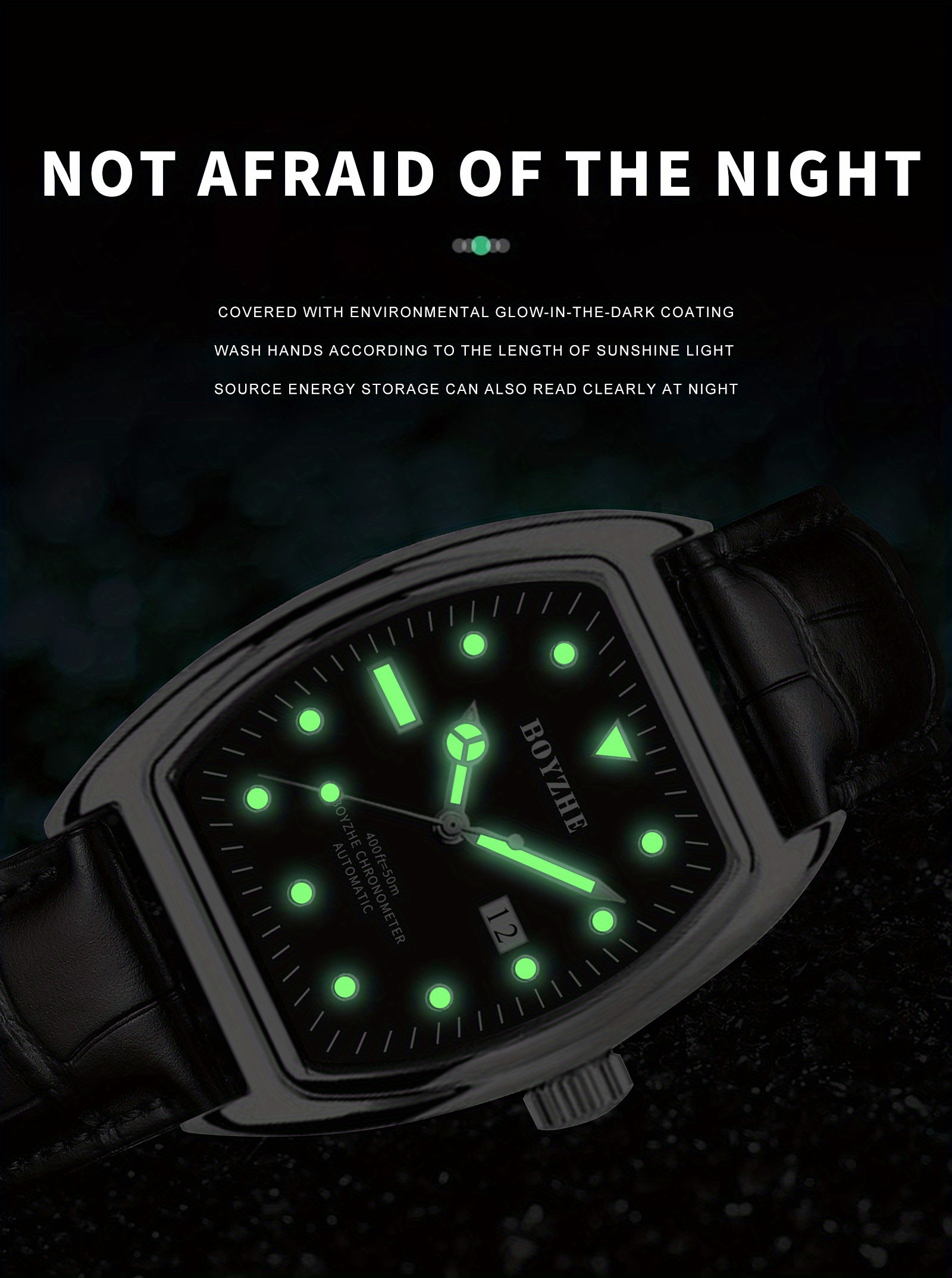 Mode Heren Horloge Glow Waterdichte Kalender Automatische Mechanische ...