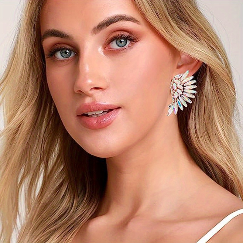 full shiny decor stud earrings - Temu Australia