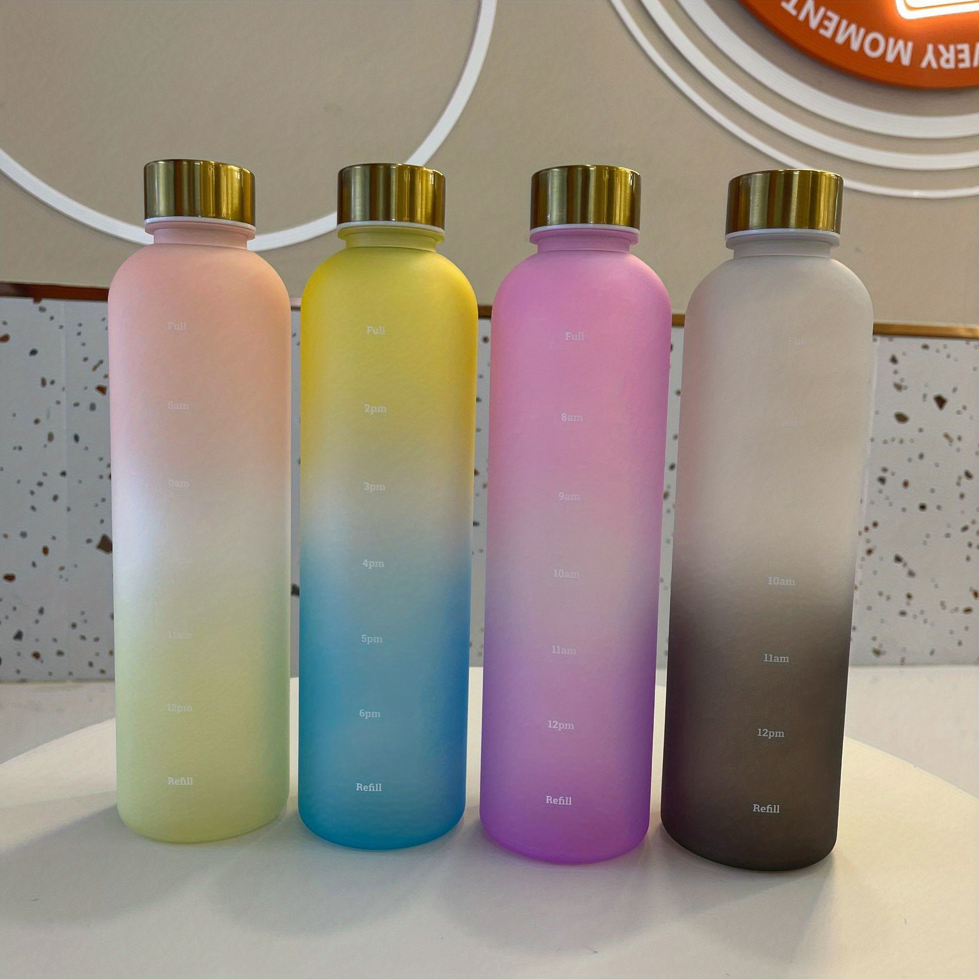 leakproof gradient frosted water bottle for outdoor travel and hiking ...