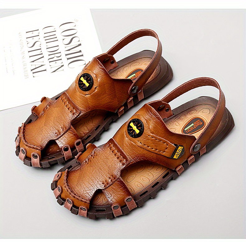 Mens Dual Purpose Sandals Casual Hollow Out Non Slip Shoes Closed Toe ...