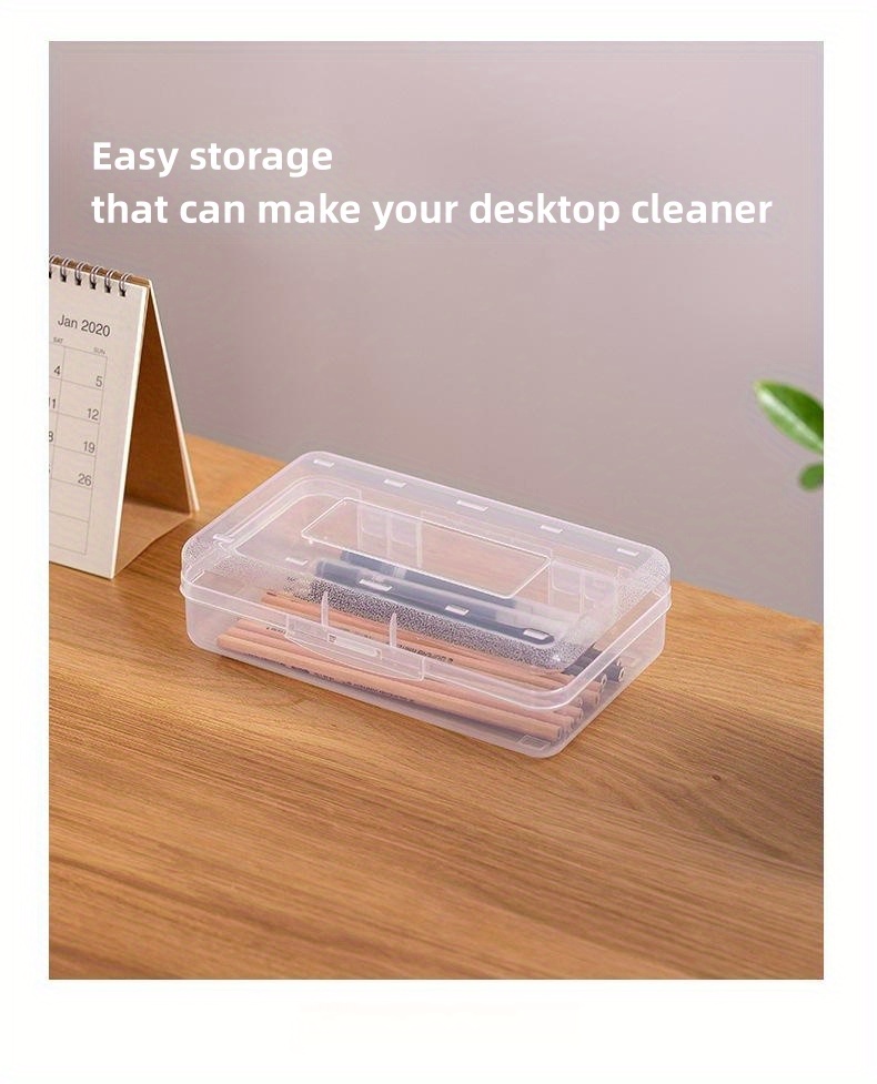 Plastic Transparent Pencil Box Sketch Art Student Simple - Temu New Zealand