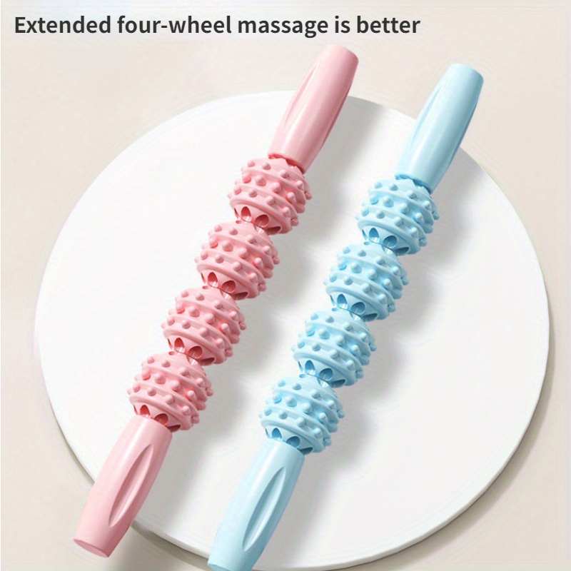3/4 Wheels Massage Roller Yoga Mace Stick Leg Slimming - Temu