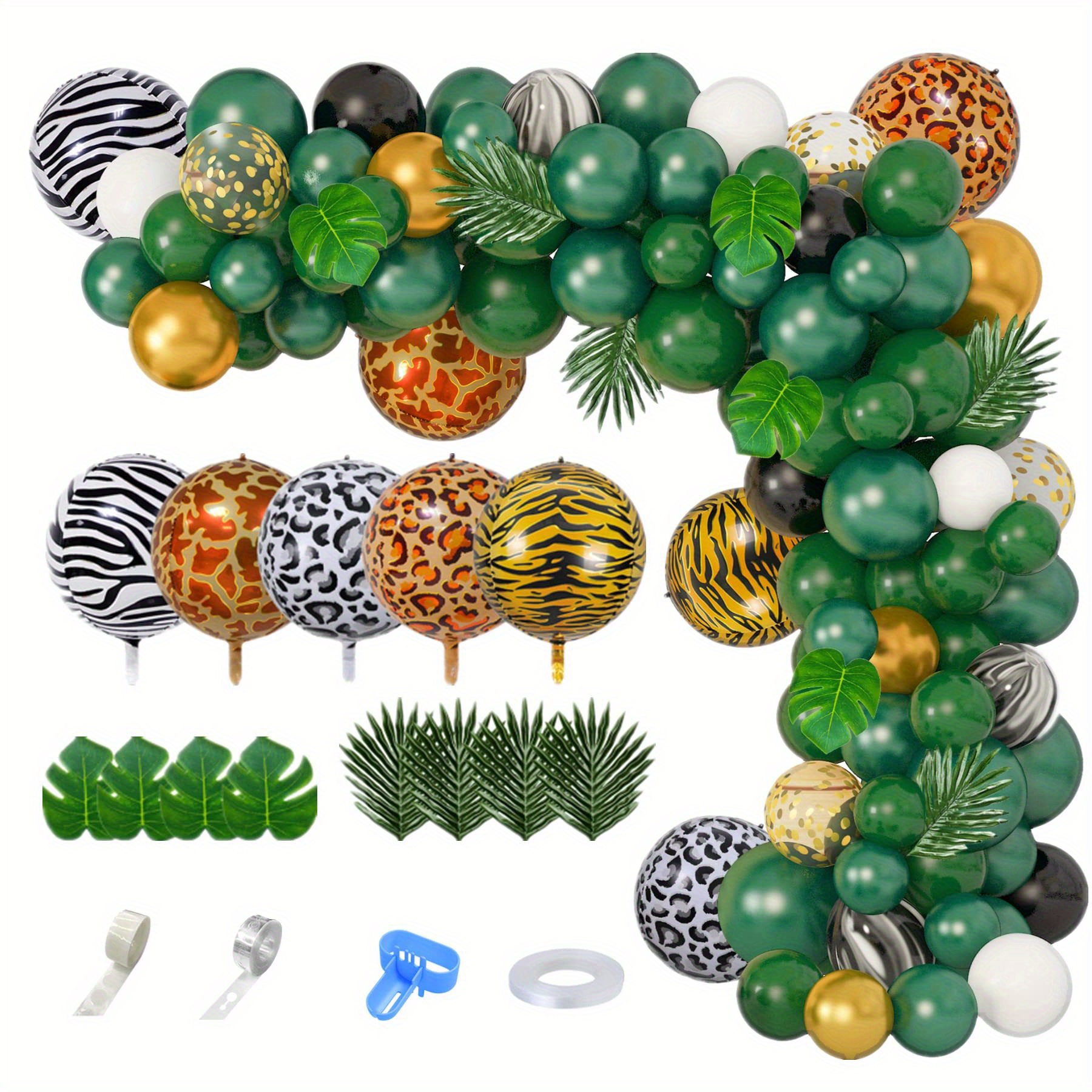 Jungle Hunting Balloon Garland Arch Set Golden Dark Green 4d - Temu