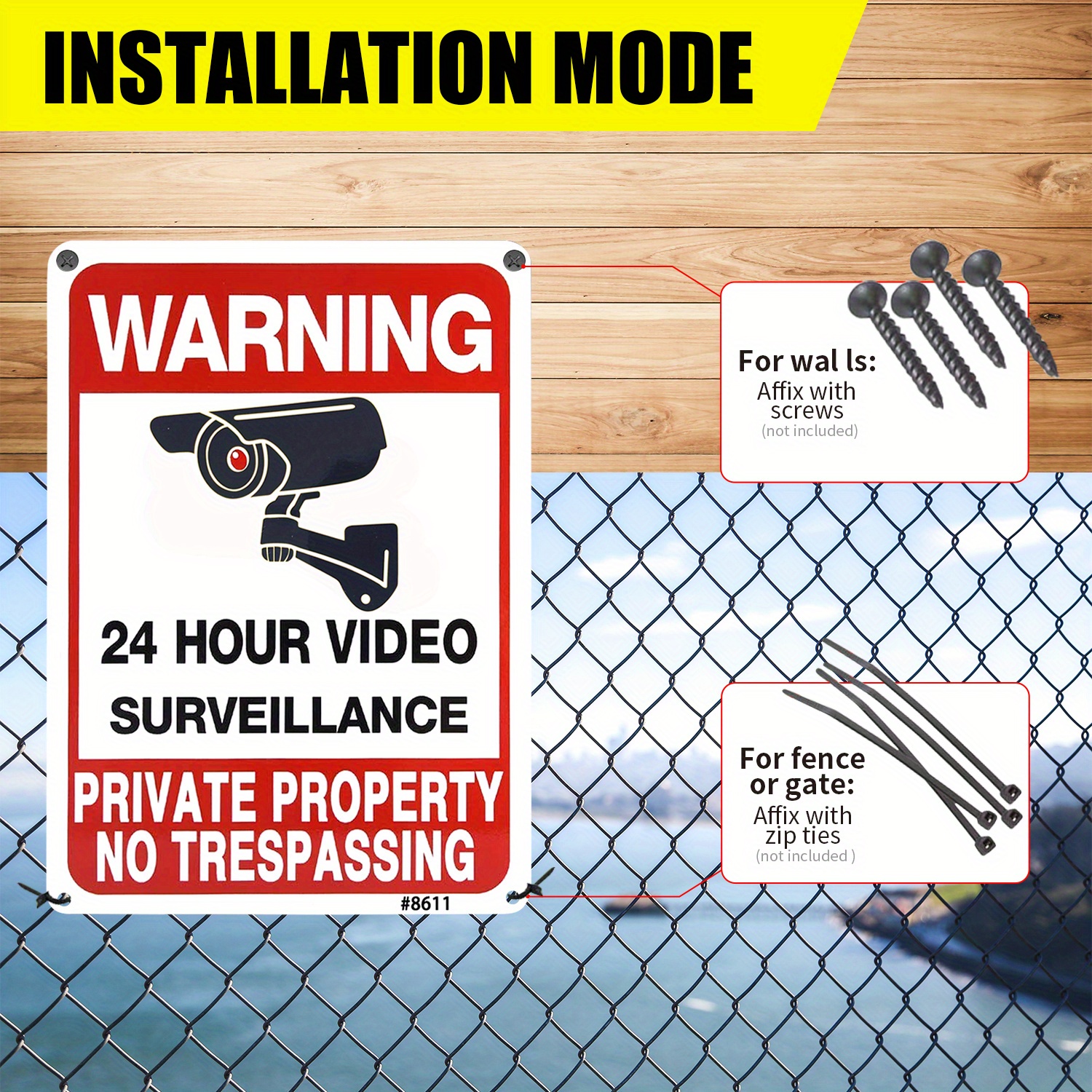 Private Property No Trespassing Sign Video Surveillance - Temu