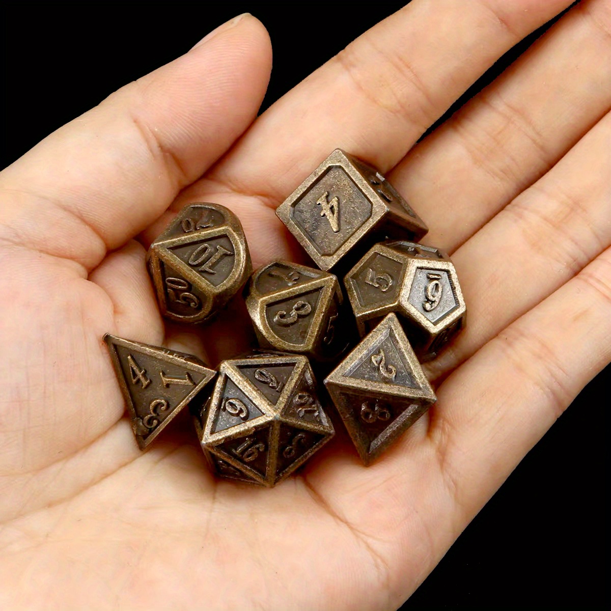 Bronze/red/ Polyhedral Metal Dice - Temu United Kingdom
