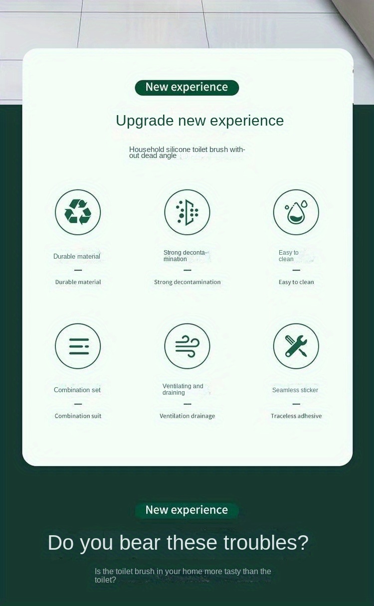 Long Handle Silicone Cleaning Brush Wall mounted Toilet - Temu Australia