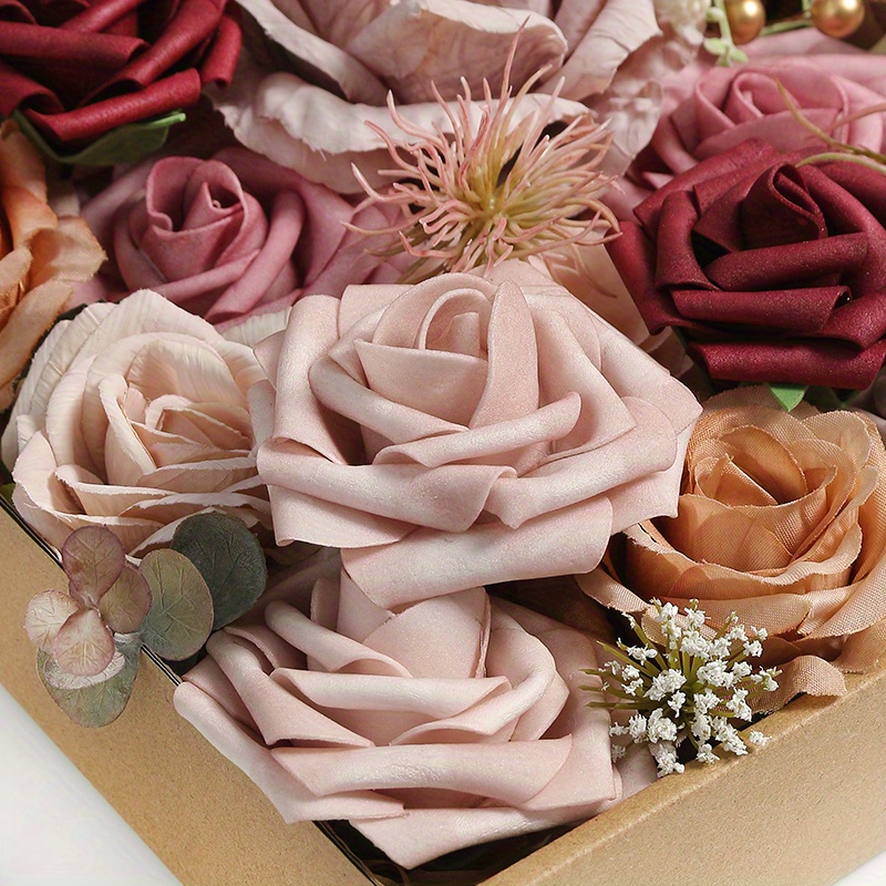 Artificial Flowers Combo Box Set Diy Wedding Bouquets - Temu United Kingdom