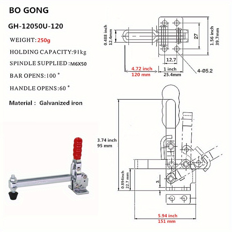 Bo Gong 토글 클램프는 고정 작업물의 Cnc 가공에 사용되며 빠른 고정용 골판지 용접 지그 조절 가능한 Temu