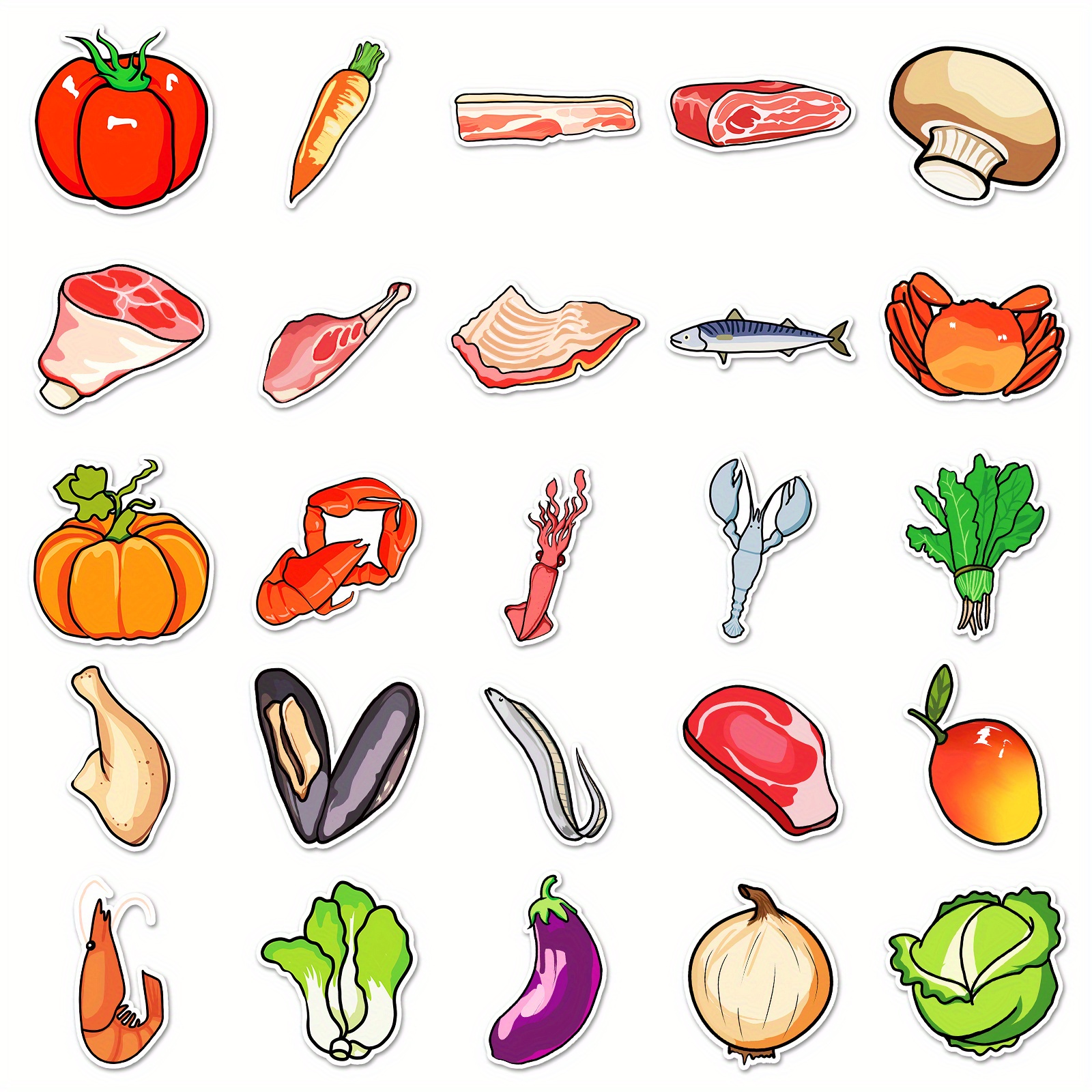 Fresh Food Cartoon Car Decorative Stickers Hand Account - Temu Netherlands