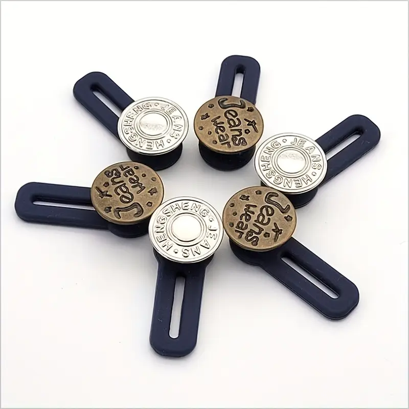 6pcs 팬츠 버튼 익스텐더 조절 가능한 허리 버튼 접이식 허리 밴드 확장기 무작위 색상 봉제 없이 버튼 사 Temu
