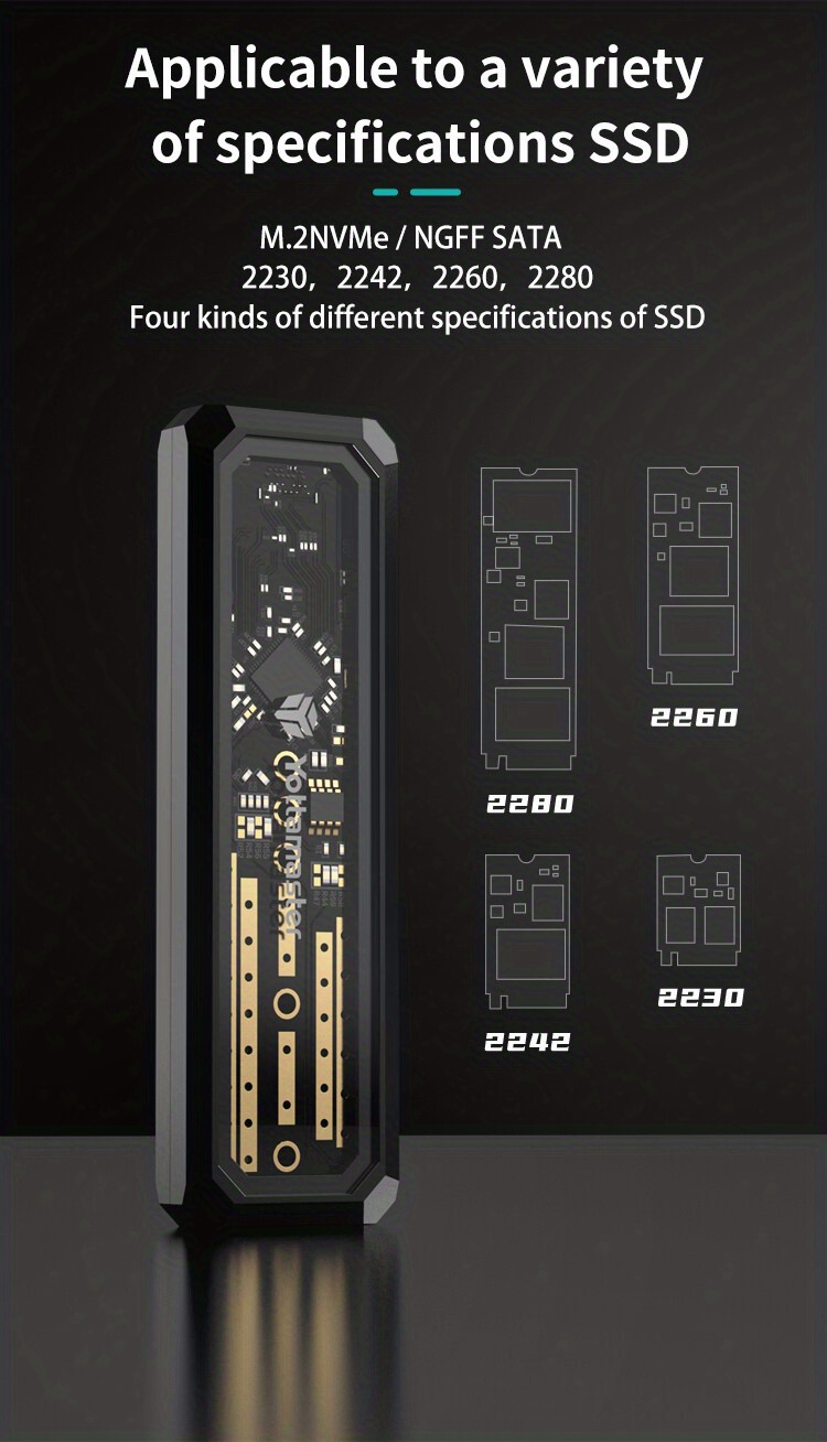 10 Transparent Ssd Case Usb3.1 Gen2 Type c - Temu