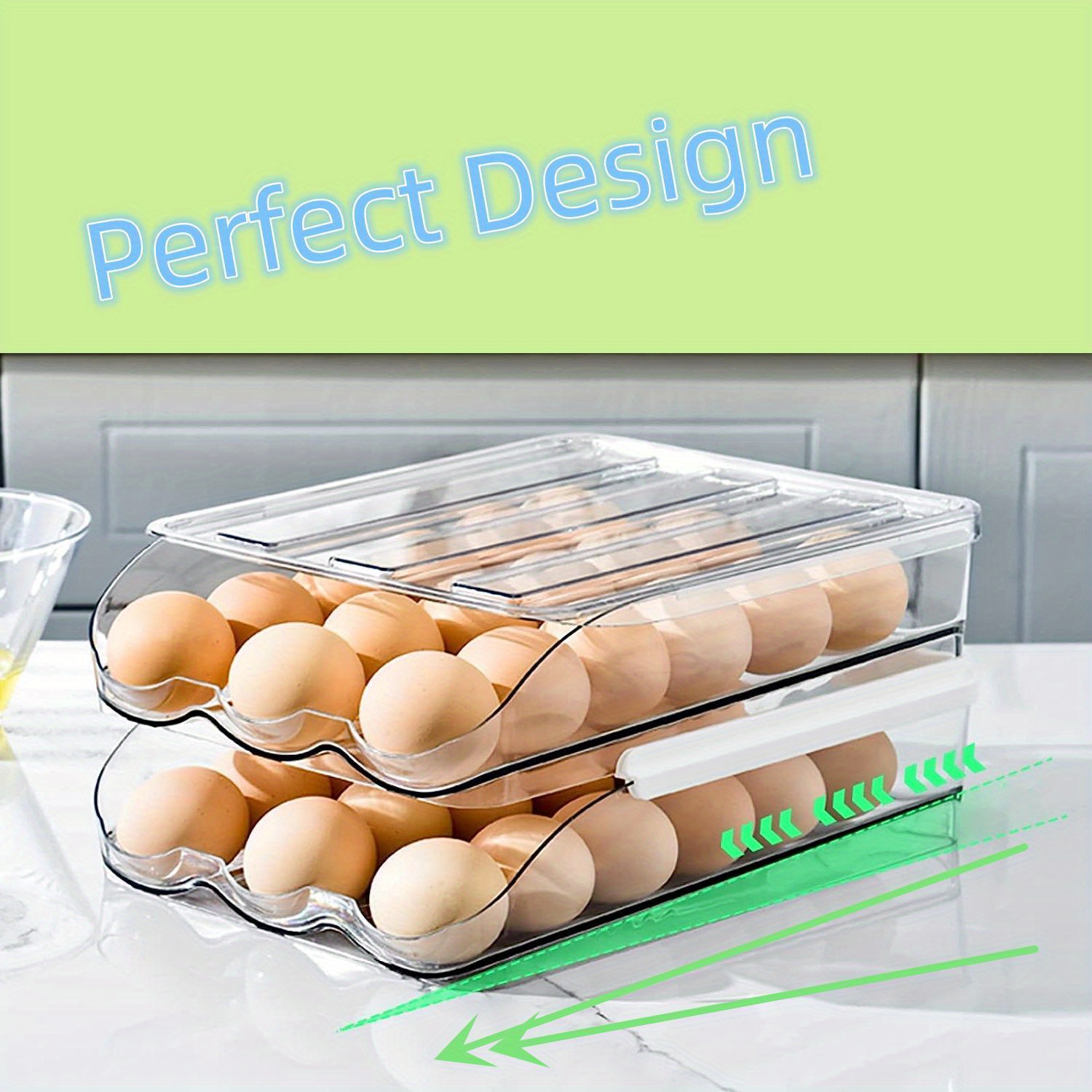 Extra Large Capacity Fridge Egg Box Lid Holds 36 Eggs - Temu Netherlands