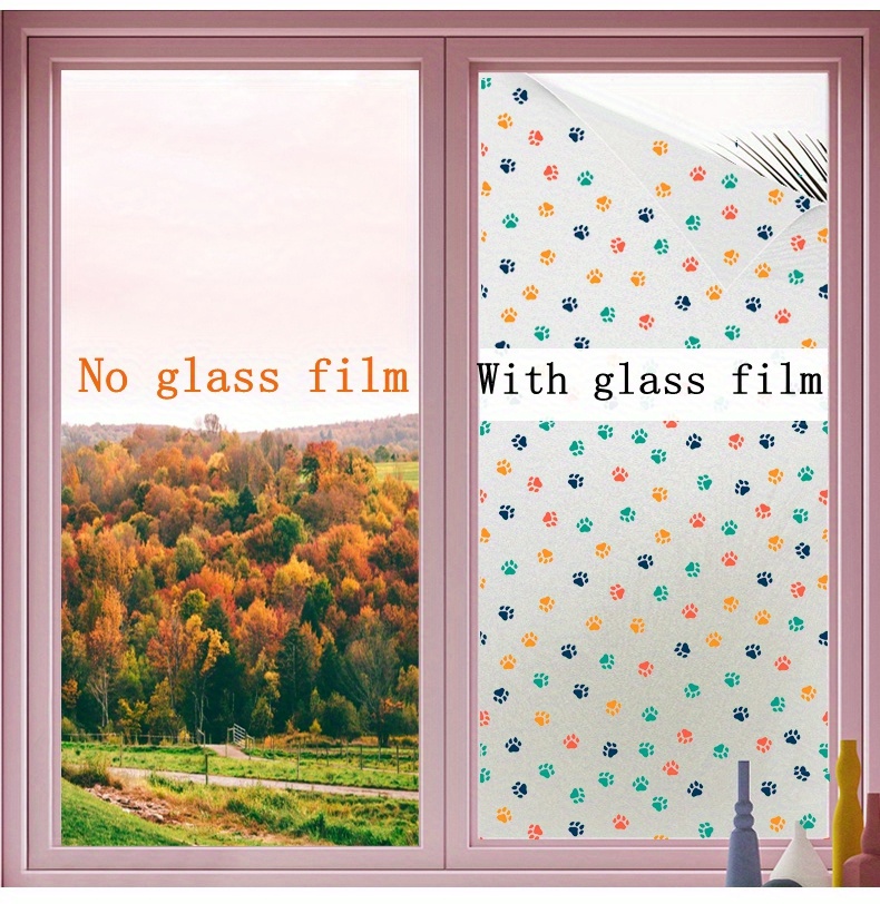 Vintage Privacy Window Film Cat's Foot Pattern - Temu