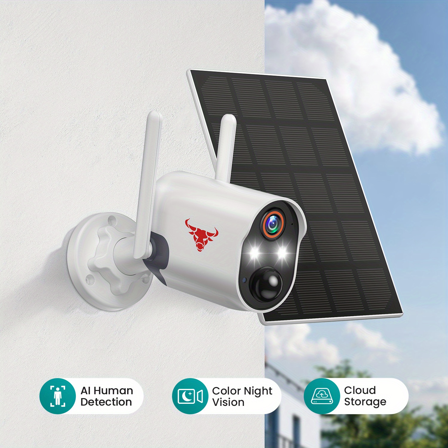 Wireless Security Camera 1080p Wireless Outdoor Camera With 2 Spotlight ...