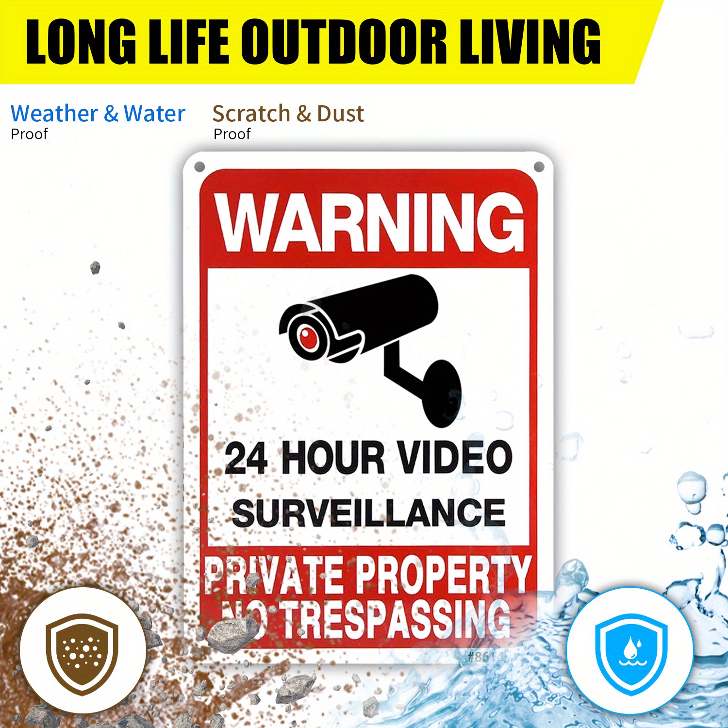 No Trespassing Sign Video Surveillance - Temu