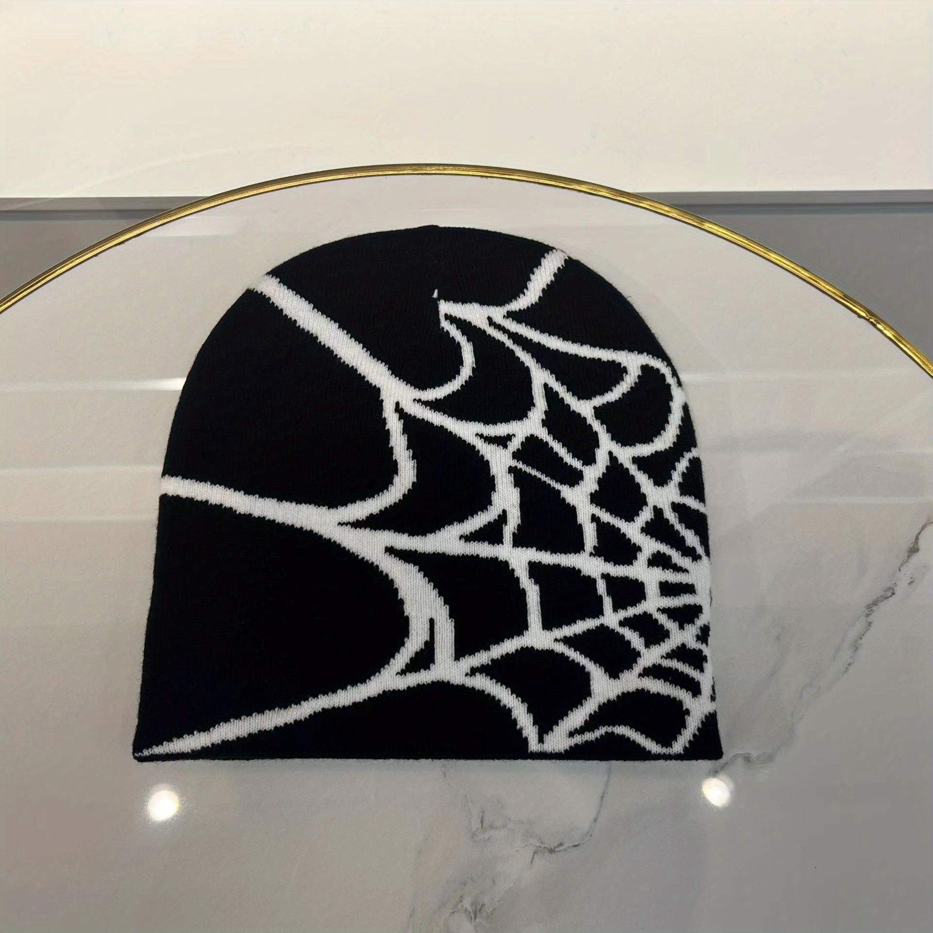 1pc fashionable ear protection windproof knit beanie hat with spider ...