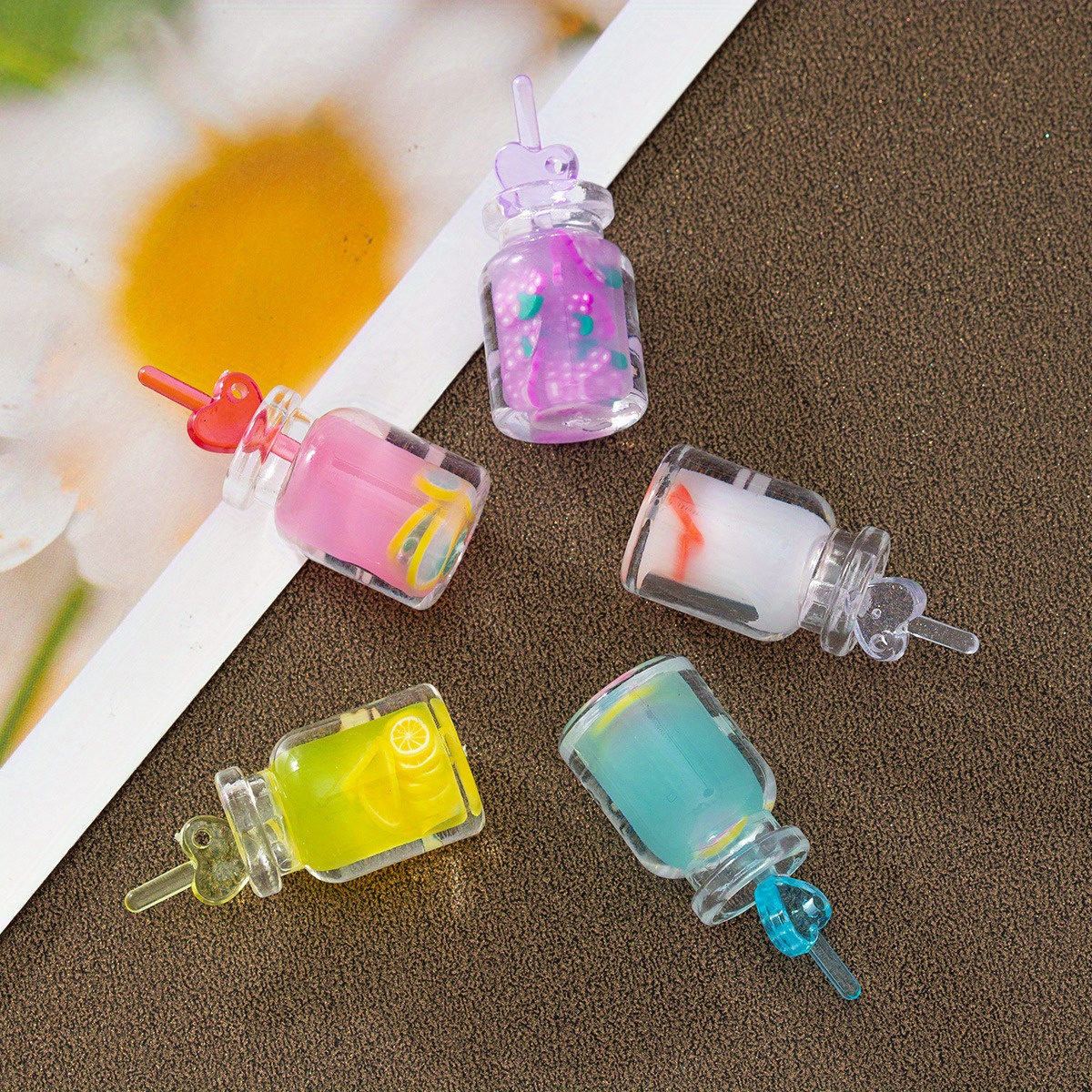 Mixed Color Luminous Straw Cup Design Resin - Temu Australia