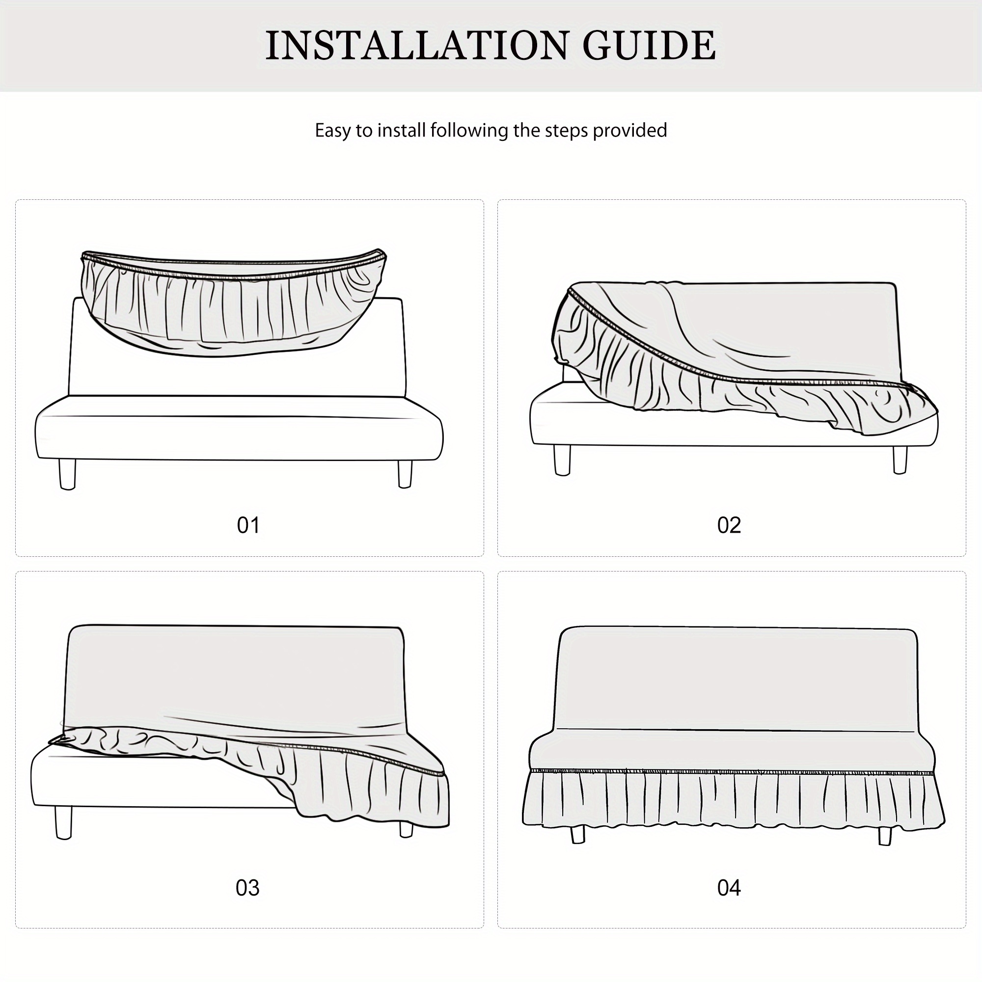 3d Seersucker Skirt Futon Slipcover Without Armrest Sofa - Temu Canada