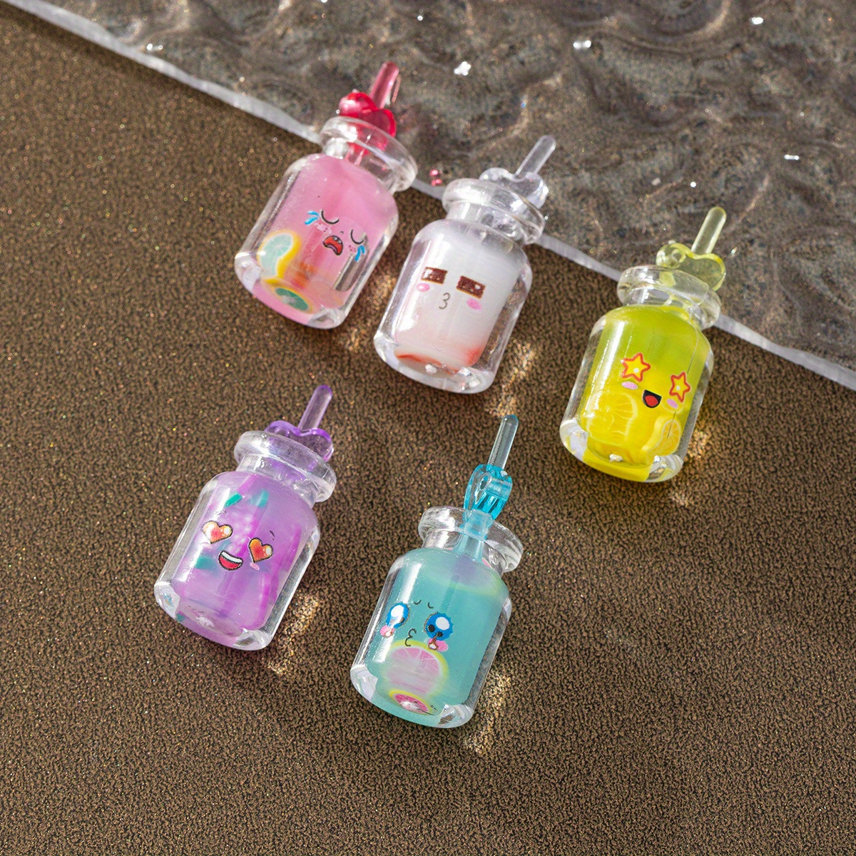 Mixed Color Luminous Straw Cup Design Resin - Temu Australia