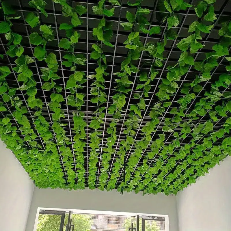9個 人工植物 グリーン フェイク つる植物 リーフガーランド パーティー ガーデン 屋外 オフィス 壁の装飾、美的部屋の装飾、家の装飾に