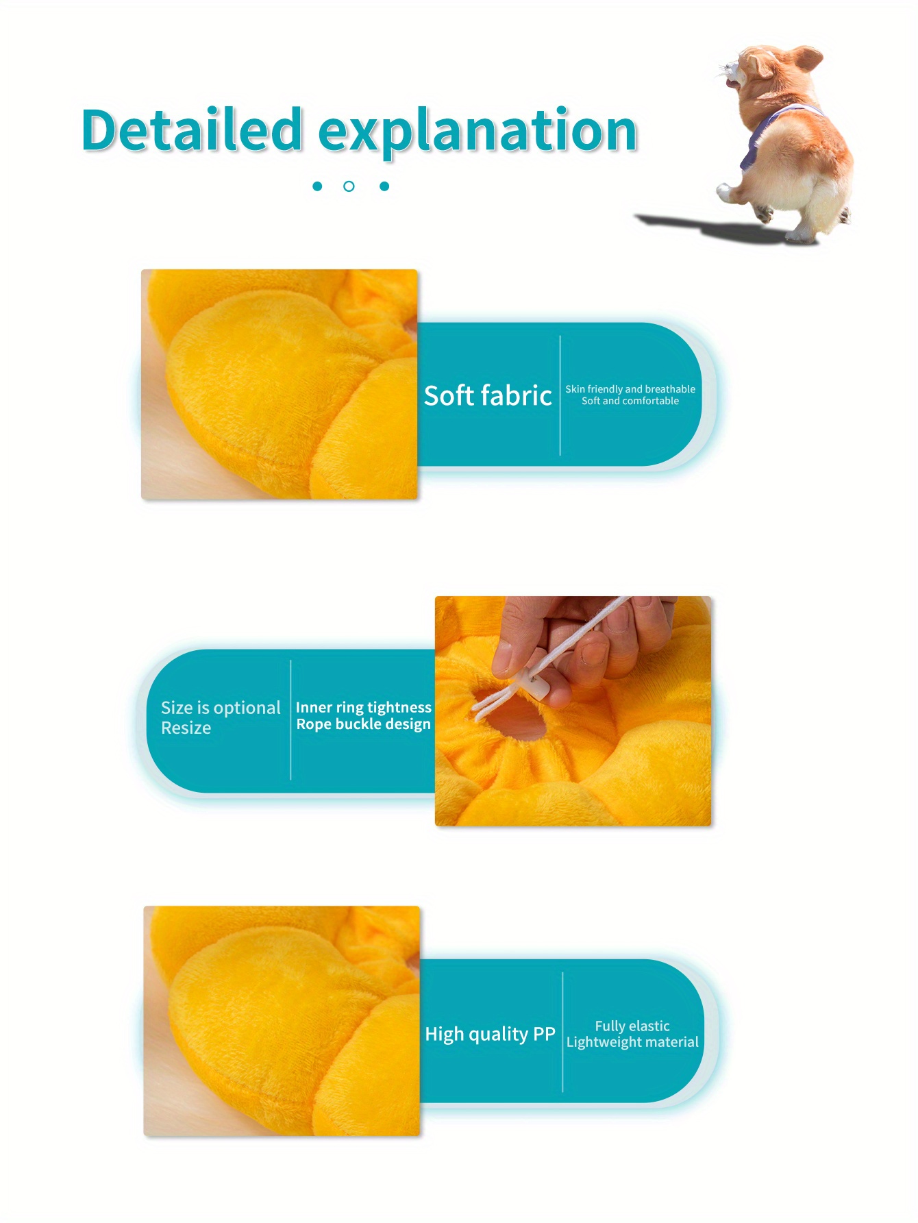 elizabeth round ring cat sun flower shape pet collar cat spay neuter ...