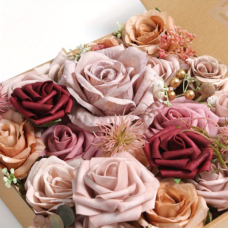 Artificial Flowers Combo Box Set Diy Wedding Bouquets - Temu United Kingdom