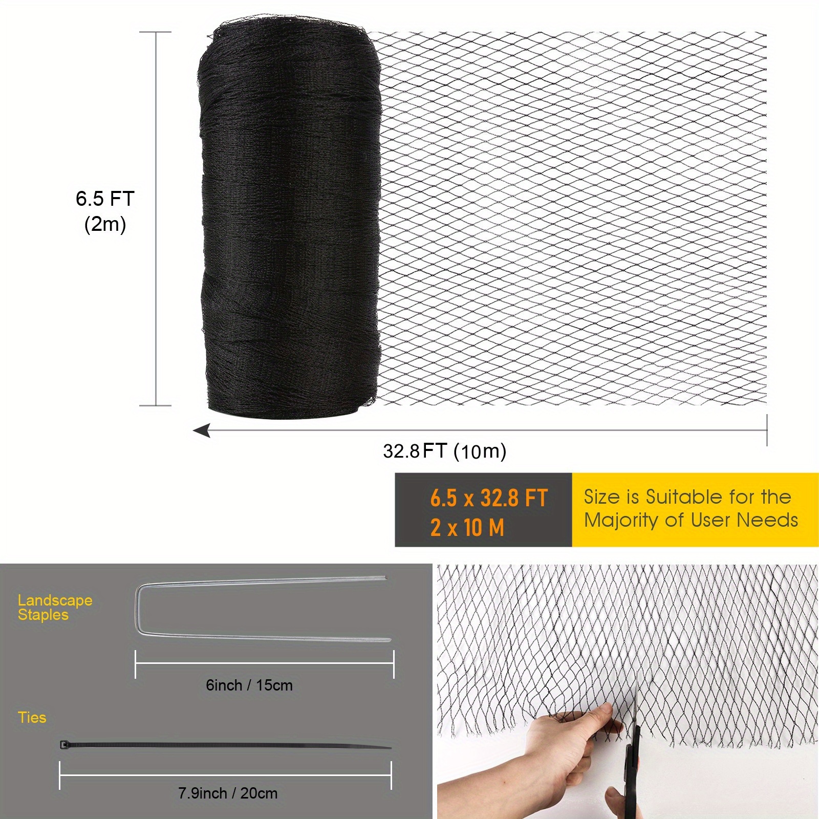 Heavy Duty Mesh Nylon Bird Netting Keep Pests Away From Your Garden ...