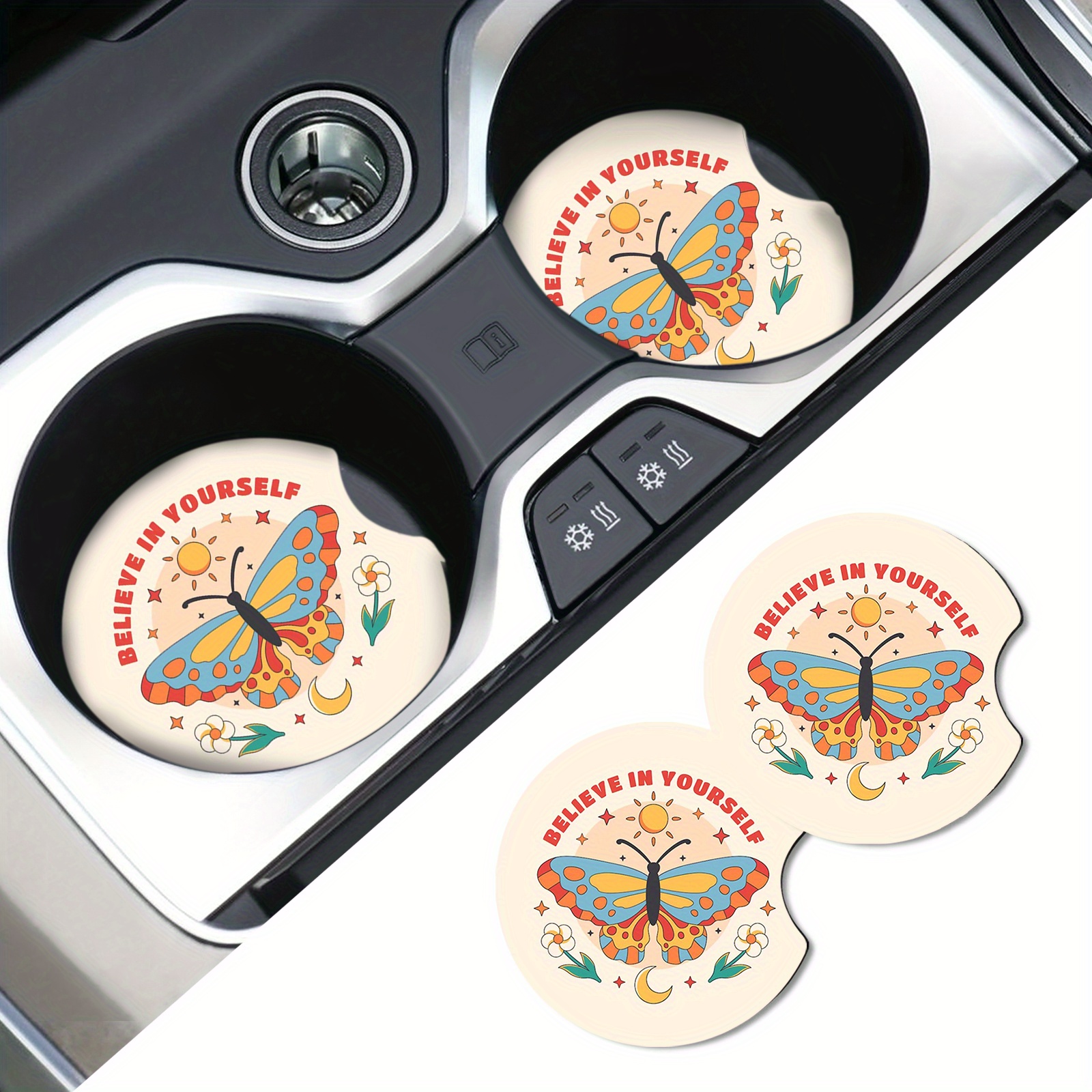 Absorbent Auto Drink Use Color Coasters Mats Vehicle Car - Temu United ...