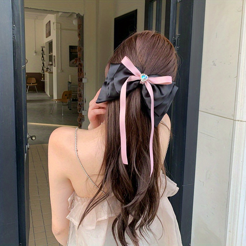 sweet bow barrette double layered bowknot hair clip ribbon - Temu Australia