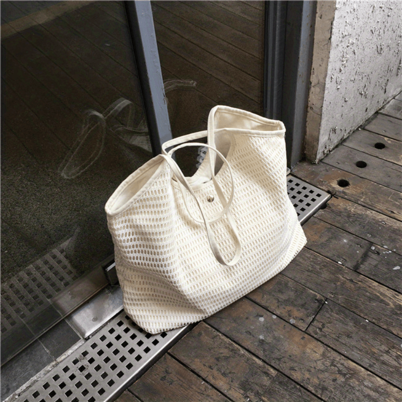 Minimalist Mesh Hobo Bag Large Capacity Summer Beach Bag - Temu Canada
