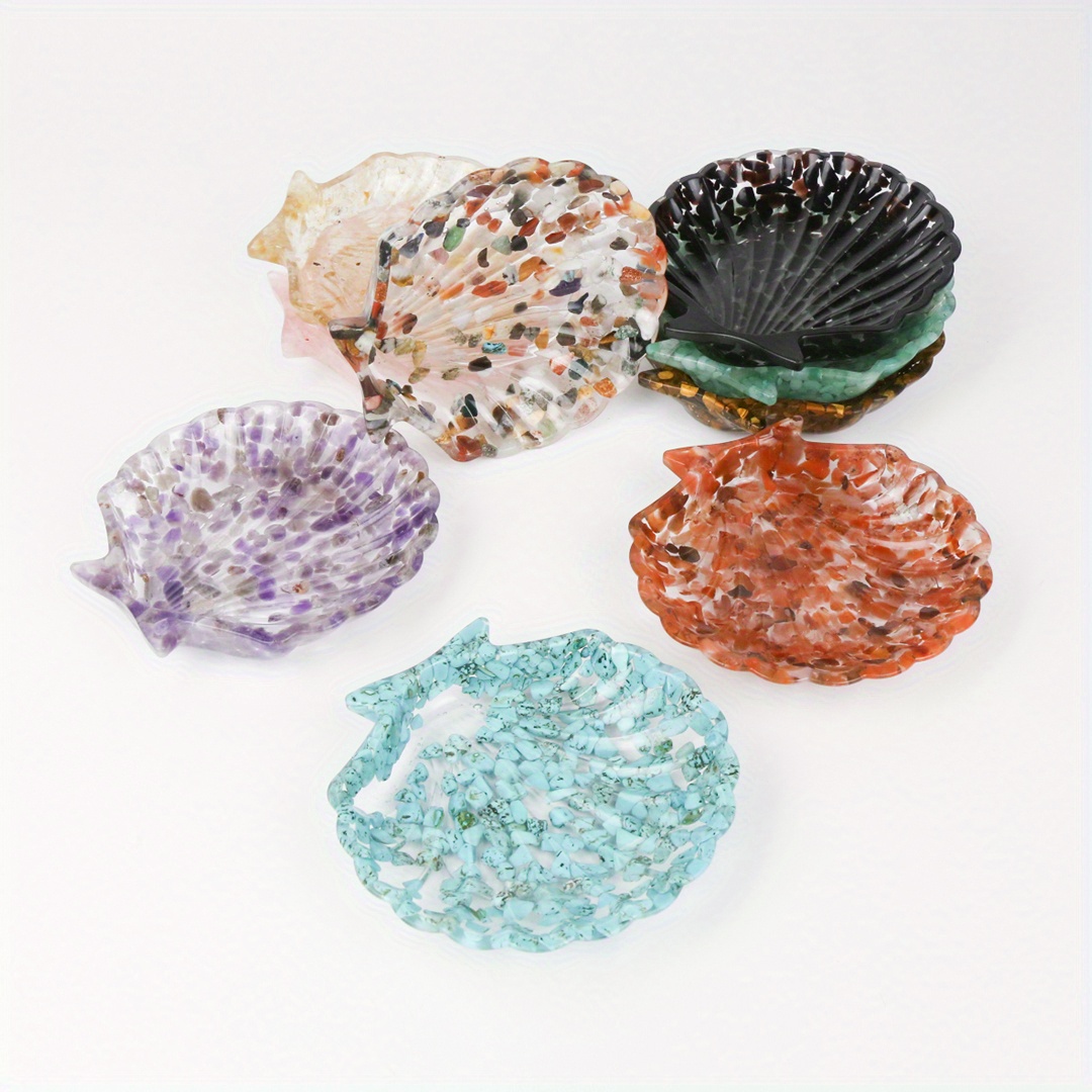 Shell Crystal Resin Sheet Storage Tray Crystal Gemstone - Temu