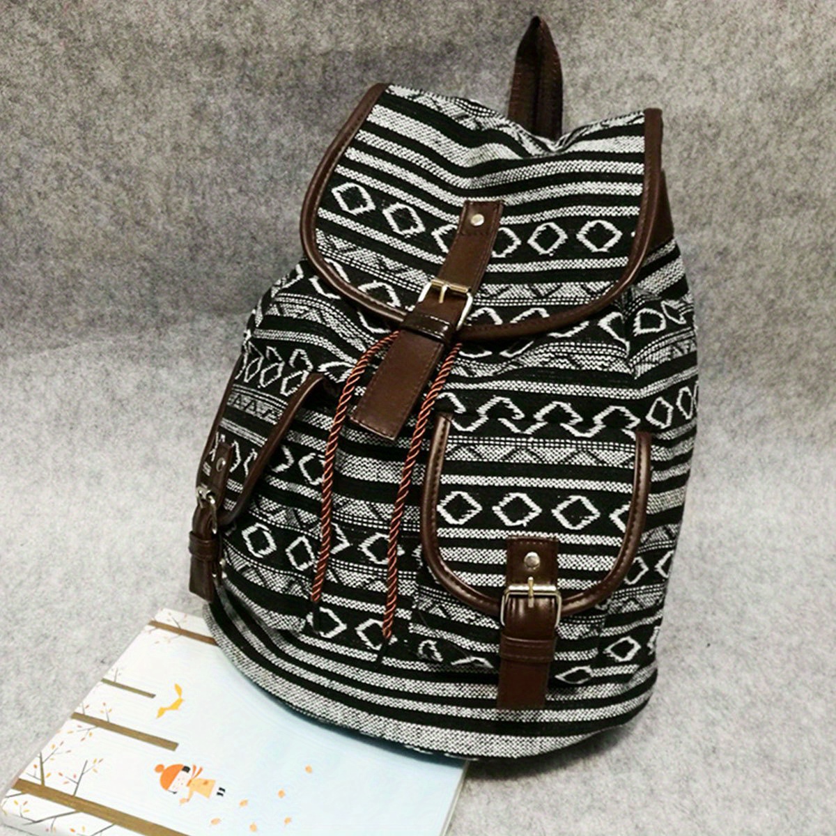 Ethnic Print Fashion Backpack Outdoor Travel Casual Bag - Temu New Zealand
