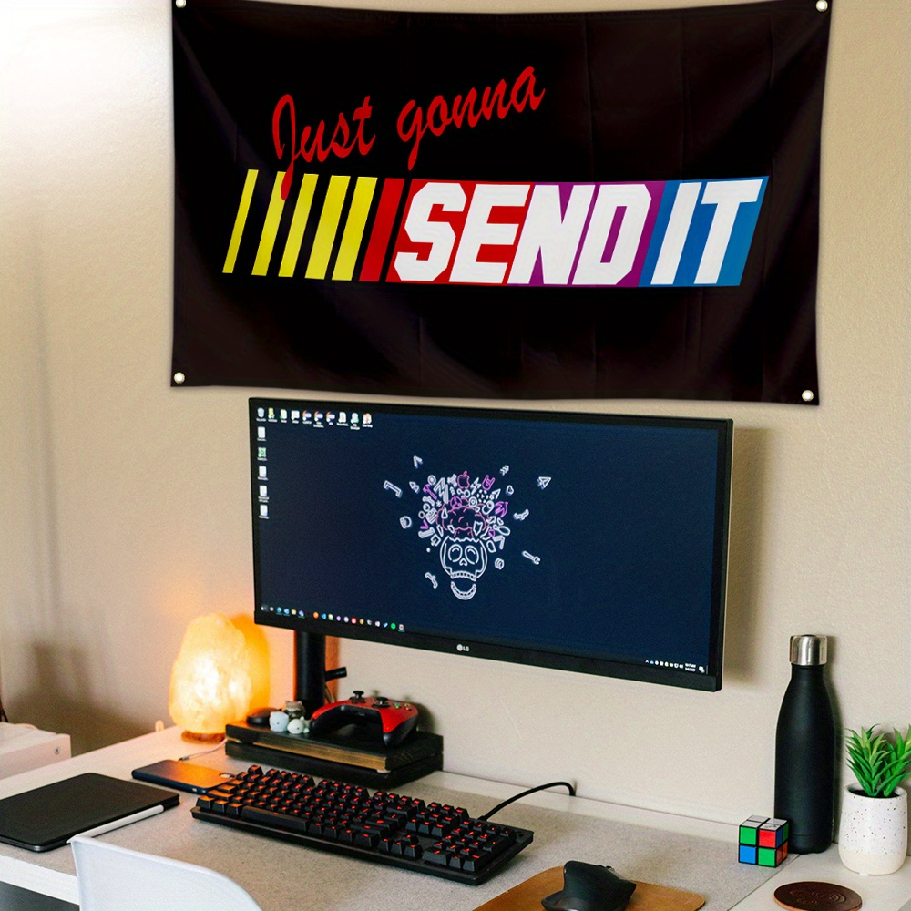 Gonna Send Flag Banner Four Grommets College Dorm Frat Man - Temu