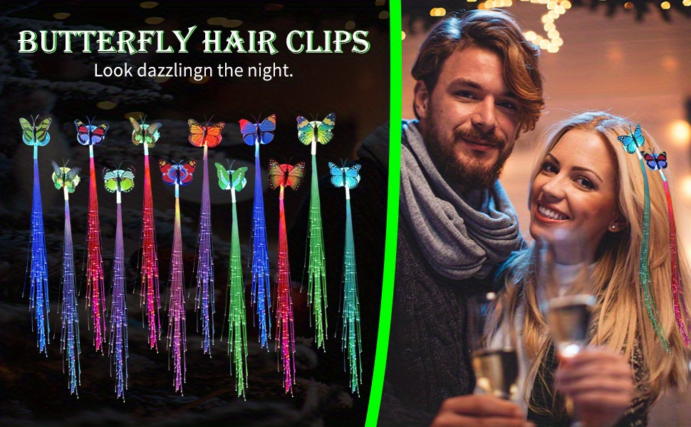 Light up Fiber Optic Led Hair Barrettes Party Favors For - Temu