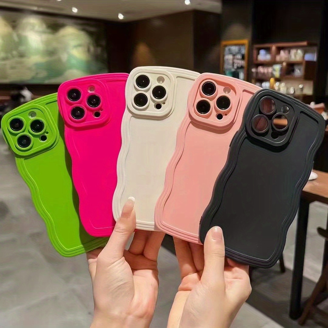 Caseative Cute Curly Wave Frame Shape Shockproof Soft - Temu Canada