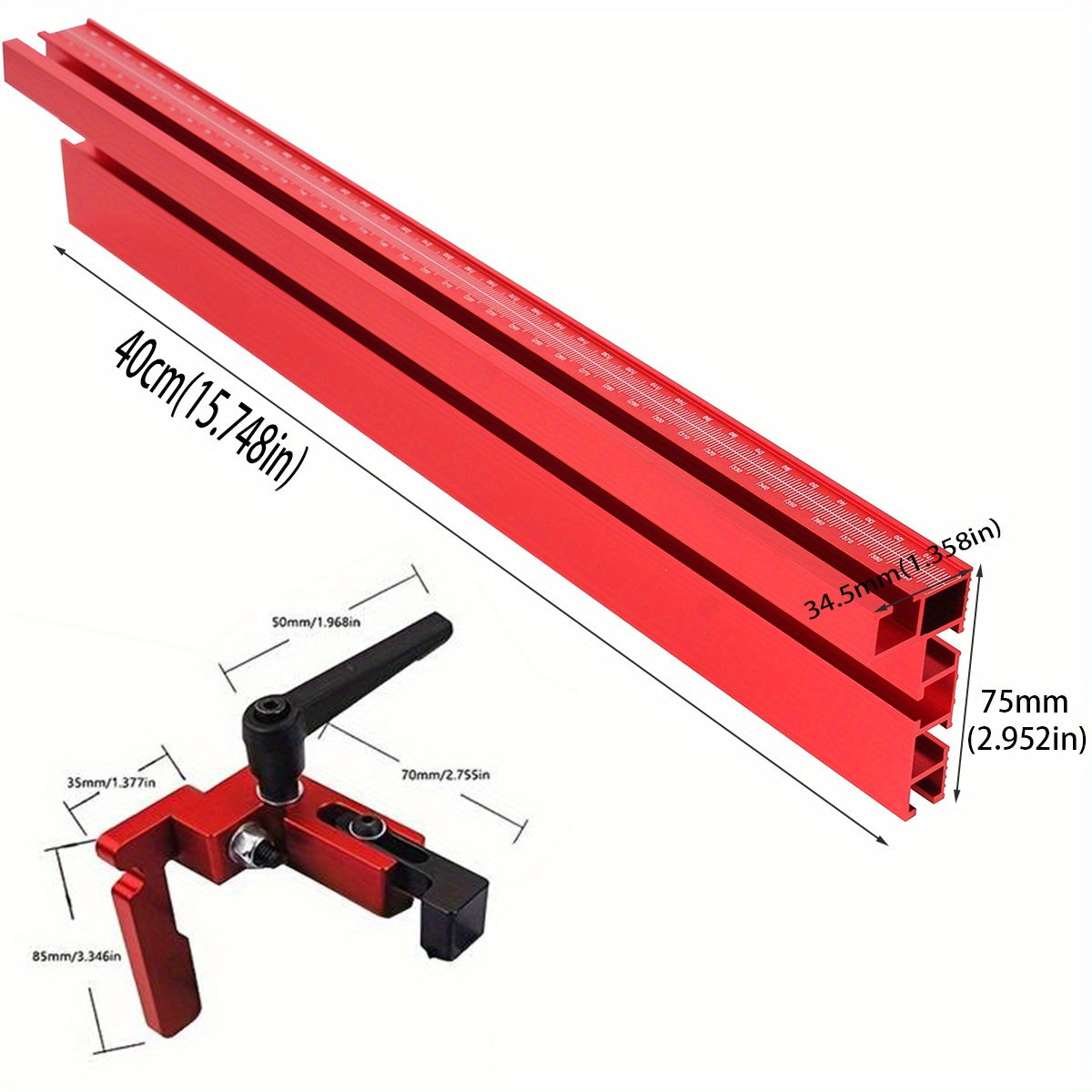 Ppc 75 Type Red Aluminum Profile Router Fence Multi T track - Temu