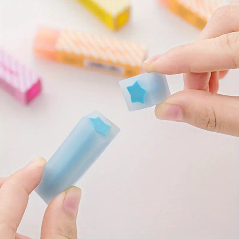 3個入りのハート型スターパターンカラー パターン消しゴム 可愛い学校用品 家庭用品 試験用消しゴム 男の子 女の子 Temu Japan