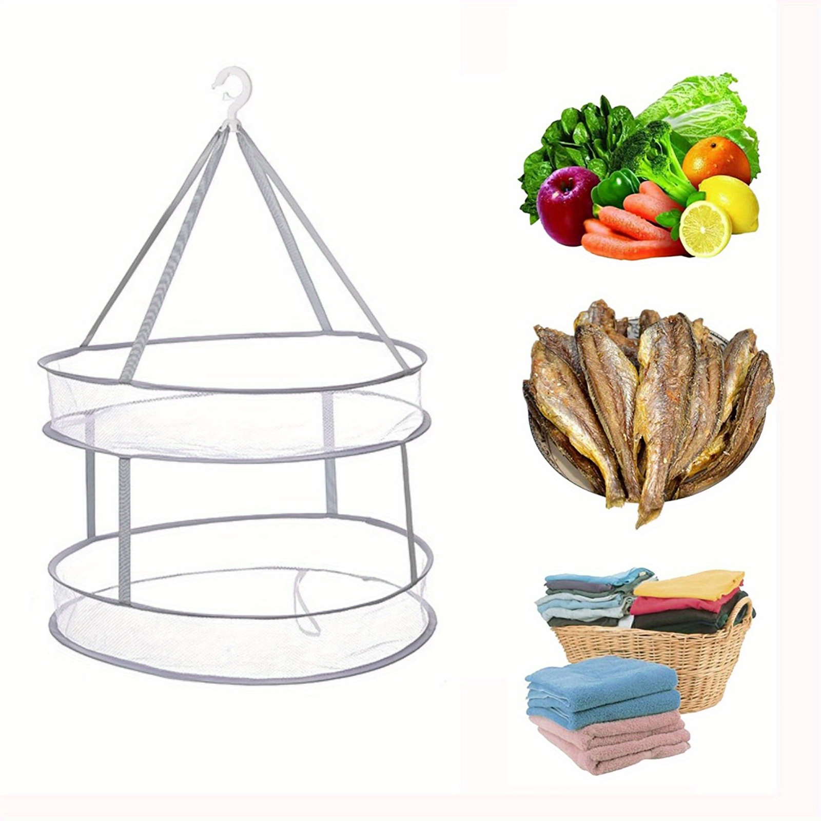 Drying Rack 2 Layers Folding Mesh Clothes Drying Basket - Temu Netherlands